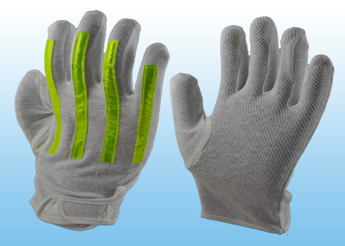Interlock Finger Reflective Gloves For Directing Traffic , Cotton Hand ...
